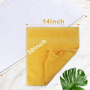 Years Calm 2 Pack Cotton Hand Towels, Durable Highly Absorbent Soft Washcloth, Towel for Hotel Bathroom, 13 x 29 Inch (Yellow)