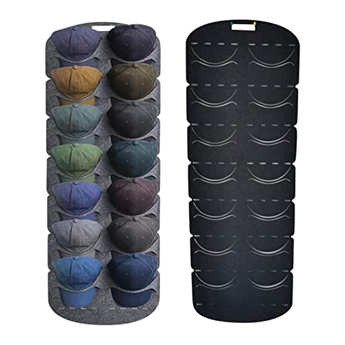 SEPPR Hat Racks for Baseball Caps Double Line Neatly Arranged Door Back Hat Organizer for Baseball Caps Non Woven Large Baseball Cap Display Rack