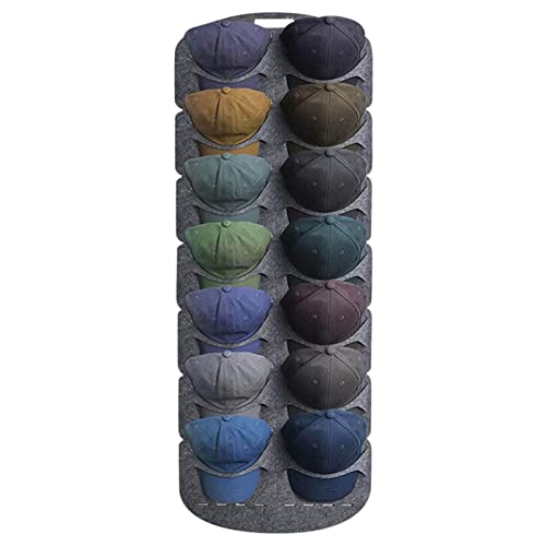 SEPPR Hat Racks for Baseball Caps Double Line Neatly Arranged Door Back Hat Organizer for Baseball Caps Non Woven Large Baseball Cap Display Rack