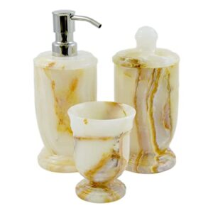 white onyx 3-piece bathroom accessory set