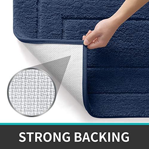 DEXI Bathroom Rug Mat, Extra Soft Absorbent Premium Bath Rug, Non-Slip Comfortable Bath Mat, Carpet for Tub, Shower, Bath Room, Machine Wash Dry, 16"x24", Navy