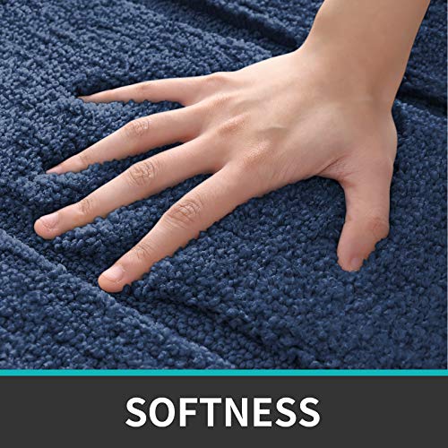 DEXI Bathroom Rug Mat, Extra Soft Absorbent Premium Bath Rug, Non-Slip Comfortable Bath Mat, Carpet for Tub, Shower, Bath Room, Machine Wash Dry, 16"x24", Navy