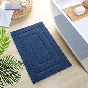 DEXI Bathroom Rug Mat, Extra Soft Absorbent Premium Bath Rug, Non-Slip Comfortable Bath Mat, Carpet for Tub, Shower, Bath Room, Machine Wash Dry, 16"x24", Navy