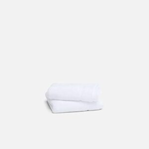 brooklinen towel, luxury cotton super plush spa washcloths in white - set of 2