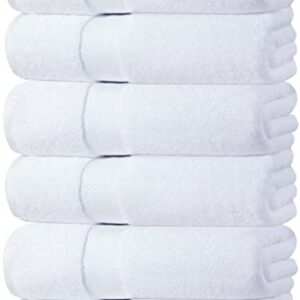 Oakias 6 Pack White Hand Towels – 16 x 28 Inches – 600 GSM Quality – Highly Absorbent & Soft Gym Towels