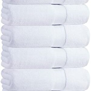 Oakias 6 Pack White Hand Towels – 16 x 28 Inches – 600 GSM Quality – Highly Absorbent & Soft Gym Towels