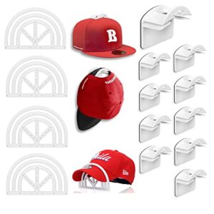 brateaya hat hooks for baseball caps (10 pack), no drilling hat organizer for wall display & hat brim bender, easy hat bill shaper for baseball caps