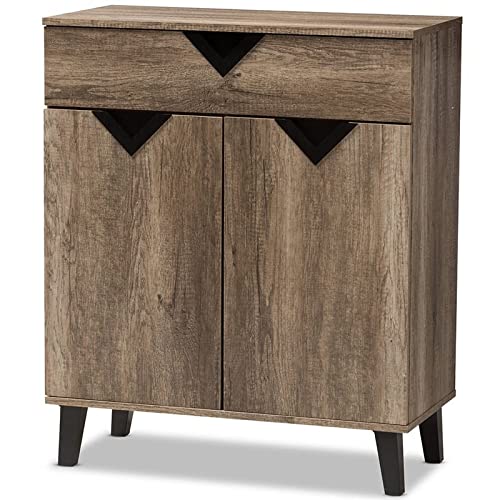 BOWERY HILL Contemporary Shoe Cabinet in Light Brown