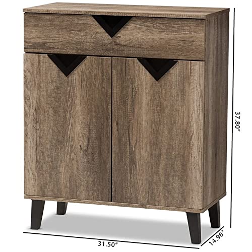 BOWERY HILL Contemporary Shoe Cabinet in Light Brown