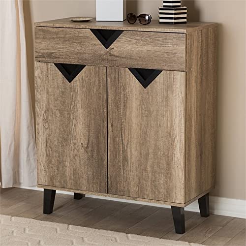 BOWERY HILL Contemporary Shoe Cabinet in Light Brown