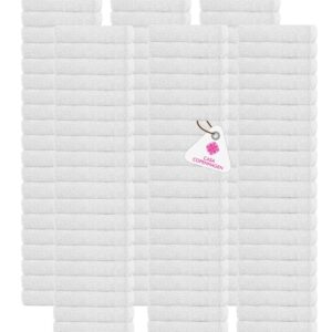 CASA COPENHAGEN-Basics 100 Pack Solid Towel White Premium Wash Cloth Towels- White Face Towels