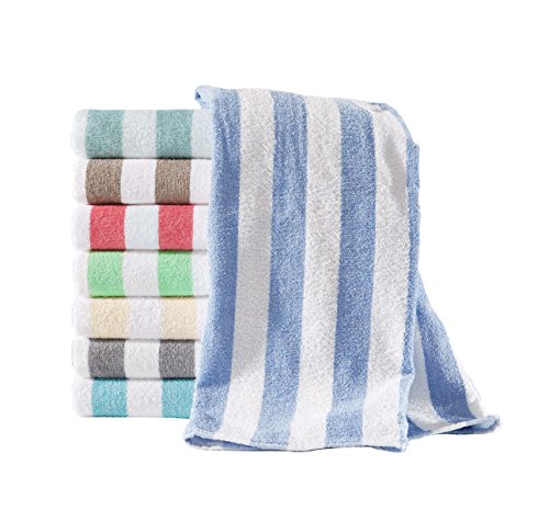 Bleach Safe Luxury Beach Towel Cabana Stripe- Fibertone by 1888 Mills, Made in The USA of US and Imported Materials