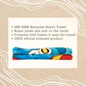 Franco Sonic The Hedgehog Anime Super Soft Lightweight 100% Recycled Bath/Pool/Beach Towel Made from Recycled Plastic Bottles, 58 in x 28 in, (100% Official Licensed Sonic The Hedgehog Product)