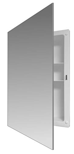 Mirrors and More 16" x 22" Medicine Cabinets for Bathroom with Mirror - Frameless Pencil Edge, Recessed, Modern Home Décor, Polish Edge, Non Adjustable Shelves