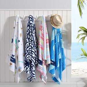 SCOUT Home | Oversized Beach Towel 100% Cotton, Ultra Soft & Absorbent, Fade-Resistant, Medium-Weight, 70 x 40, Waterworld