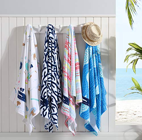 SCOUT Home | Oversized Beach Towel 100% Cotton, Ultra Soft & Absorbent, Fade-Resistant, Medium-Weight, 70 x 40, Waterworld