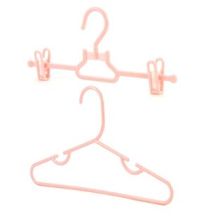 hangerworld set of 20 pink plastic children's hangers - includes 10 kid coat hangers & 10 kids pants hangers, 11.8inch for baby and toddler clothes