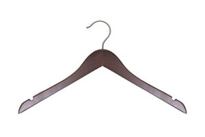 nahanco 20317 wooden top hanger, flat, 17", low gloss mahogany finish (pack of 100)