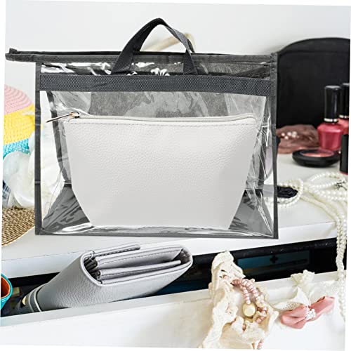 Cabilock 3pcs Bag Hanging Bag Zip Tote Bag Handbag Storage Bag Hanging Closet Bag Protector Clear Hangers Hanging Storage Pockets Purse Storage Organizer Zipper Storage Bags Purse