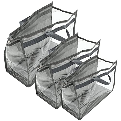 HANABASS 3pcs Bag Hanging Bag Clear Storage Bags Hanging Storage Bag Clear Hangers Plastic Tote Bag Clear Handbag Organizer Handbag Storage Bag Pvc Storage Bags Storage Pouches