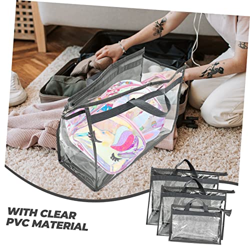 HANABASS 3pcs Bag Hanging Bag Clear Storage Bags Hanging Storage Bag Clear Hangers Plastic Tote Bag Clear Handbag Organizer Handbag Storage Bag Pvc Storage Bags Storage Pouches