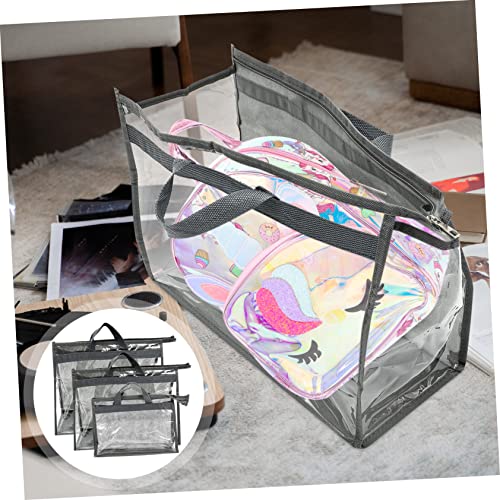 HANABASS 3pcs Bag Hanging Bag Clear Storage Bags Hanging Storage Bag Clear Hangers Plastic Tote Bag Clear Handbag Organizer Handbag Storage Bag Pvc Storage Bags Storage Pouches