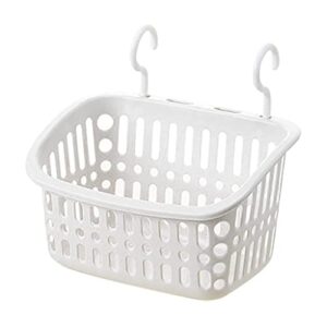 plastic hanging shower basket with hook,plastic hanging shower caddy basket,connecting organizer storage basket,for bathroom kitchen storage holder (white -b)