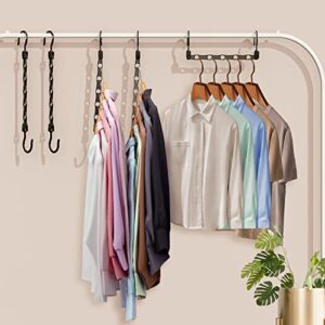 24 Pack Hangers Space Saving Magic Sturdy Closet Hangers + 2 Pcs Tank Top Hangers Space Saving Bra Organizer 360° Rotating Hook Foldable College Dorm Room Essentials Camisoles Bras Belts Silver, Black