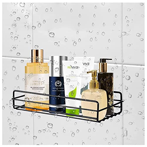 GIVIMO Adhesive Shower Caddy No Drilling Shower Shelves Wall Mounted Bath Shower Organizer Black Bathroom Shower Rack Perfect Shower Caddy Shelf for Your Daily Use