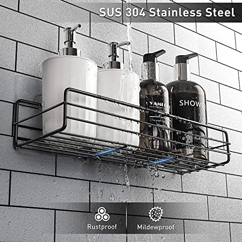 GIVIMO Adhesive Shower Caddy No Drilling Shower Shelves Wall Mounted Bath Shower Organizer Black Bathroom Shower Rack Perfect Shower Caddy Shelf for Your Daily Use