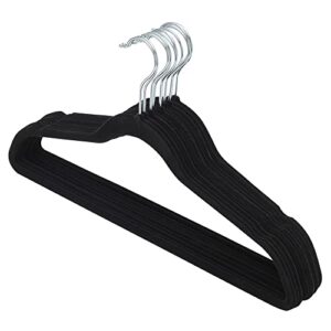 10 PACK VELVET HANGER BLACK