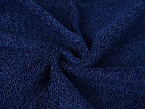 CASA COPENHAGEN Designed in Denmark 550 GSM 2 Large Bath Towels 2 Large Hand Towels 2 Washcloths, Super Soft Egyptian Cotton 6 Towels Set for Bathroom, Kitchen & Shower - American Blue & Red