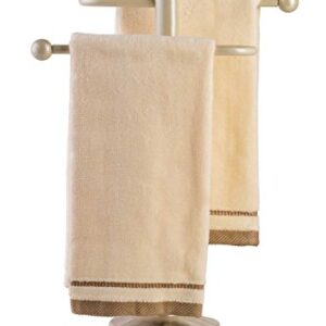 Creative Scents Cotton Fingertip Towels Set - 4 Pack - 11 x 18 Inches Decorative Extra-Absorbent and Soft Terry Towel for Bathroom - Powder Room, Guest and Housewarming Gift (Cream and Brown)