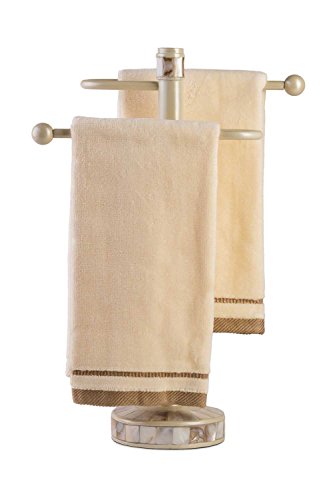 Creative Scents Cotton Fingertip Towels Set - 4 Pack - 11 x 18 Inches Decorative Extra-Absorbent and Soft Terry Towel for Bathroom - Powder Room, Guest and Housewarming Gift (Cream and Brown)