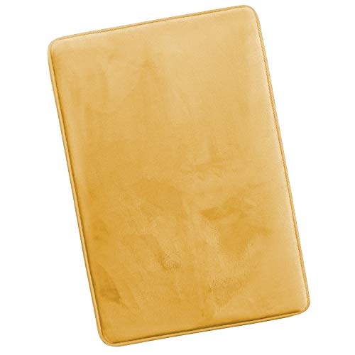 Clara Clark Bath Mat – Memory Foam Bath Mat - Soft Bathroom Rug - Non Slip and Super Absorbent - Fast Drying Machine Washable Bath Mat - Gold - Large Size 20” x 32”