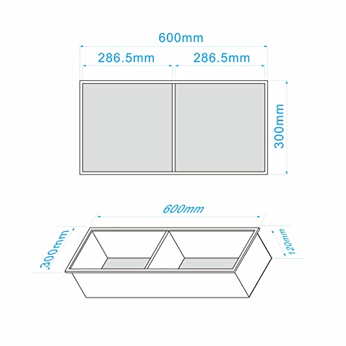 Sunrosa Gray Shower Niche Stainless Steel, Ready for Tile, Waterproof 11.8" x 23.6" Bathroom Recessed Niche with 1 Divider, Organizer Storage for Shampoo & Toiletry Storage