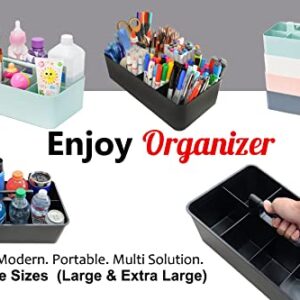 Enjoy Organizer- Commercial Large Portable Caddy Stackable Carry Caddy, Black, Carrier for Cleaning Supplies, Tools, All-Purpose Carry Caddy Made In USA (Mint)