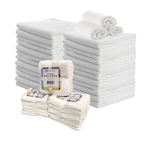 American Mills 100% Cotton Wash Cloths (White 12:1)