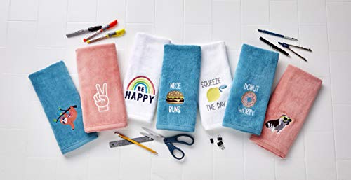 SKL Home Sloth Hand Towel Set, Aqua