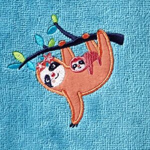 SKL Home Sloth Hand Towel Set, Aqua