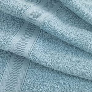 Cotton Fingertip Towels Set - 4 Pack Light Blue Highly Absorbent, Soft Feel Fingertip Towels 11"x17"