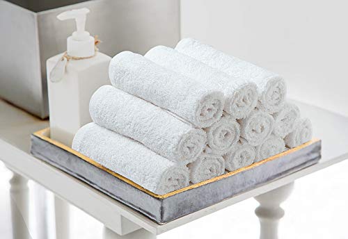 Onyx linens Wash Cloths for Bathroom 100% Cotton Towels Quick Dry Ultra-Soft Absorbent Towel Face Towels Gym Baby Bath Washcloths Pack of 24