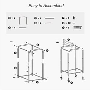 JINCAN Closet Pants Hangers for Women/Men, Home Metal Rolling Trouser Trolley with 10 Hangers, Fall Winter Use, Space Saving