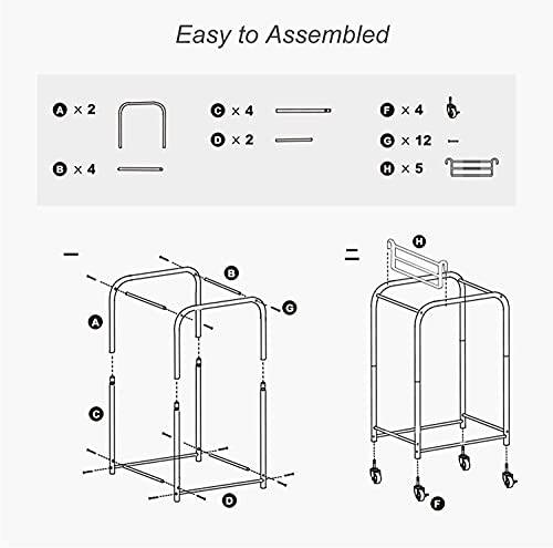 JINCAN Closet Pants Hangers for Women/Men, Home Metal Rolling Trouser Trolley with 10 Hangers, Fall Winter Use, Space Saving