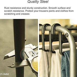 JINCAN Closet Pants Hangers for Women/Men, Home Metal Rolling Trouser Trolley with 10 Hangers, Fall Winter Use, Space Saving