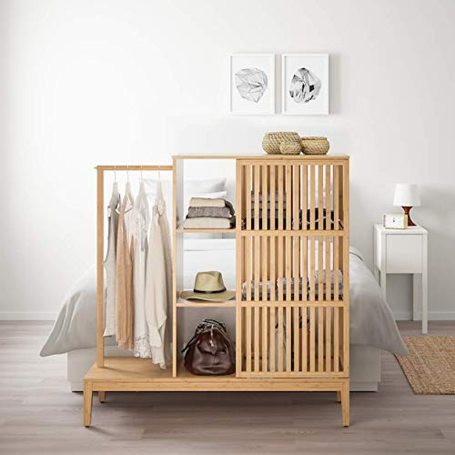 IKEA Nordkisa Open Wardrobe with Sliding Door Bamboo 304.394.76