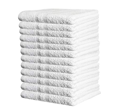 Pacific Linens Hand Towels-24 Pack-White, Super Absorbent Ring Spun, 100% Cotton,(Size 16”x27”), Commercial Grade, Multipurpose, Gym-Spa-Salon Towel, 3 lbs. per Dozen Quality (White)