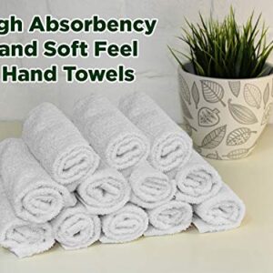 Pacific Linens Hand Towels-24 Pack-White, Super Absorbent Ring Spun, 100% Cotton,(Size 16”x27”), Commercial Grade, Multipurpose, Gym-Spa-Salon Towel, 3 lbs. per Dozen Quality (White)