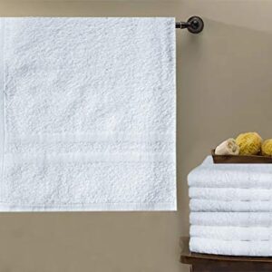 Pacific Linens Hand Towels-24 Pack-White, Super Absorbent Ring Spun, 100% Cotton,(Size 16”x27”), Commercial Grade, Multipurpose, Gym-Spa-Salon Towel, 3 lbs. per Dozen Quality (White)