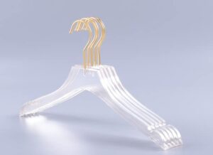 10 pack acrylic clothes hangers with gold hook